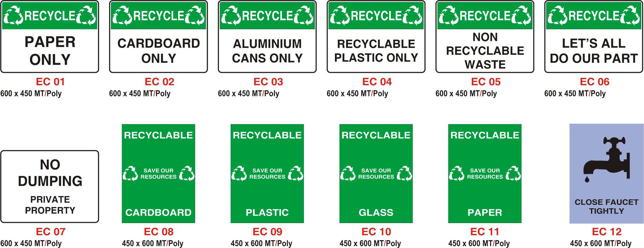 Environment Conservation Signs : Papillon Australia Pty. Ltd.